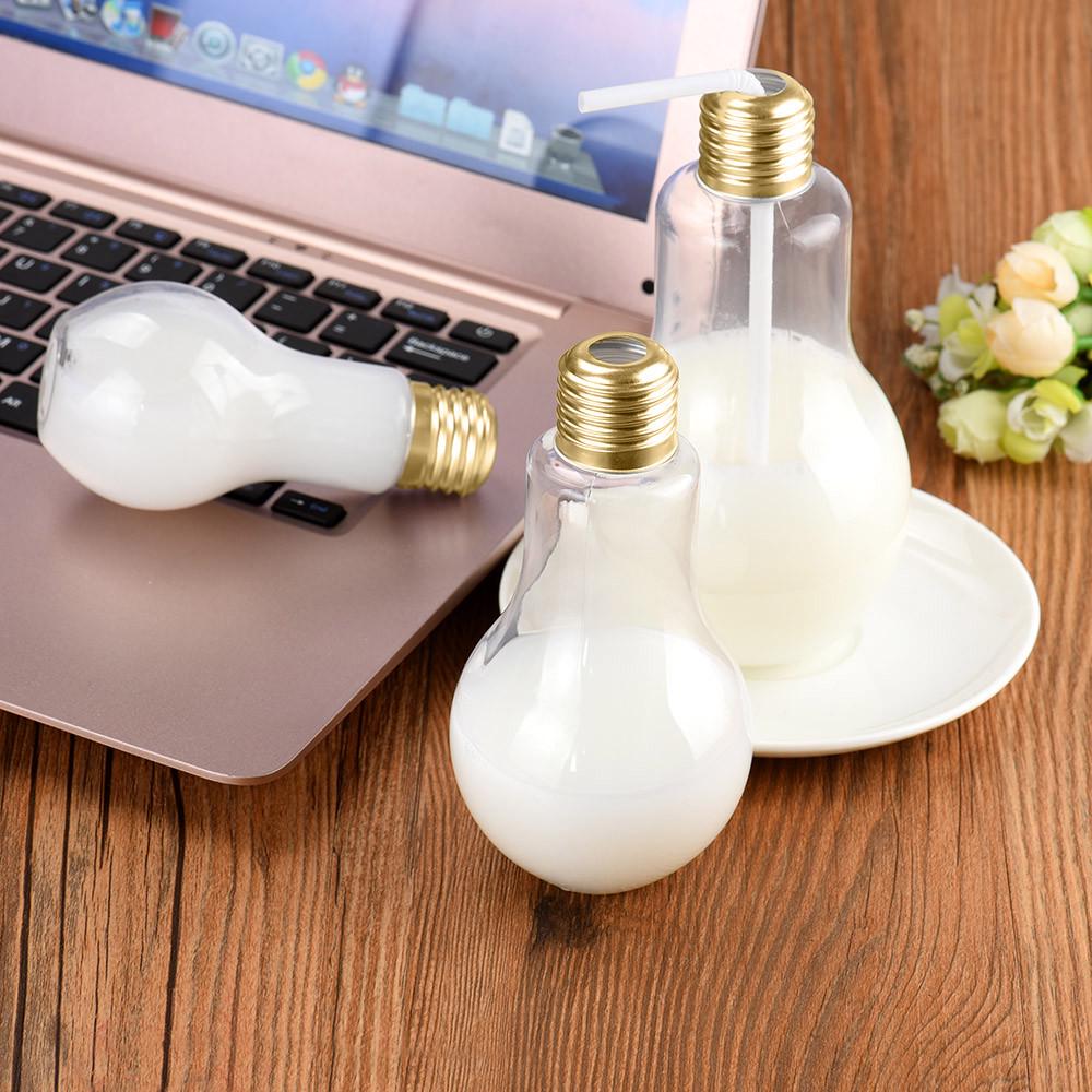 Buy Summer Bulb Water Bottle Brief Cute Milk Juice Light Bulbs Cup Leak ...