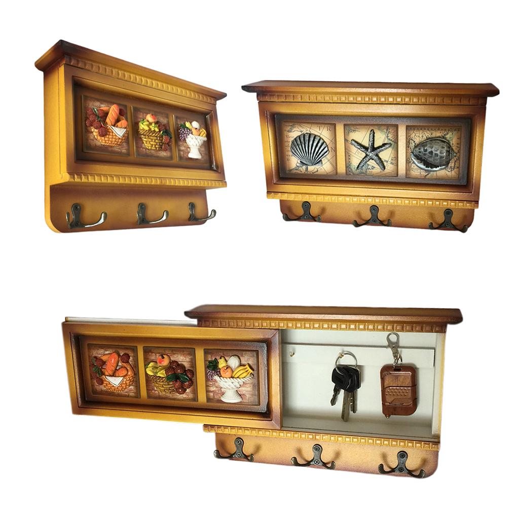 Buy Wooden Wall Mounted Key Storage Box Holder Cabinet Organizer Home ...