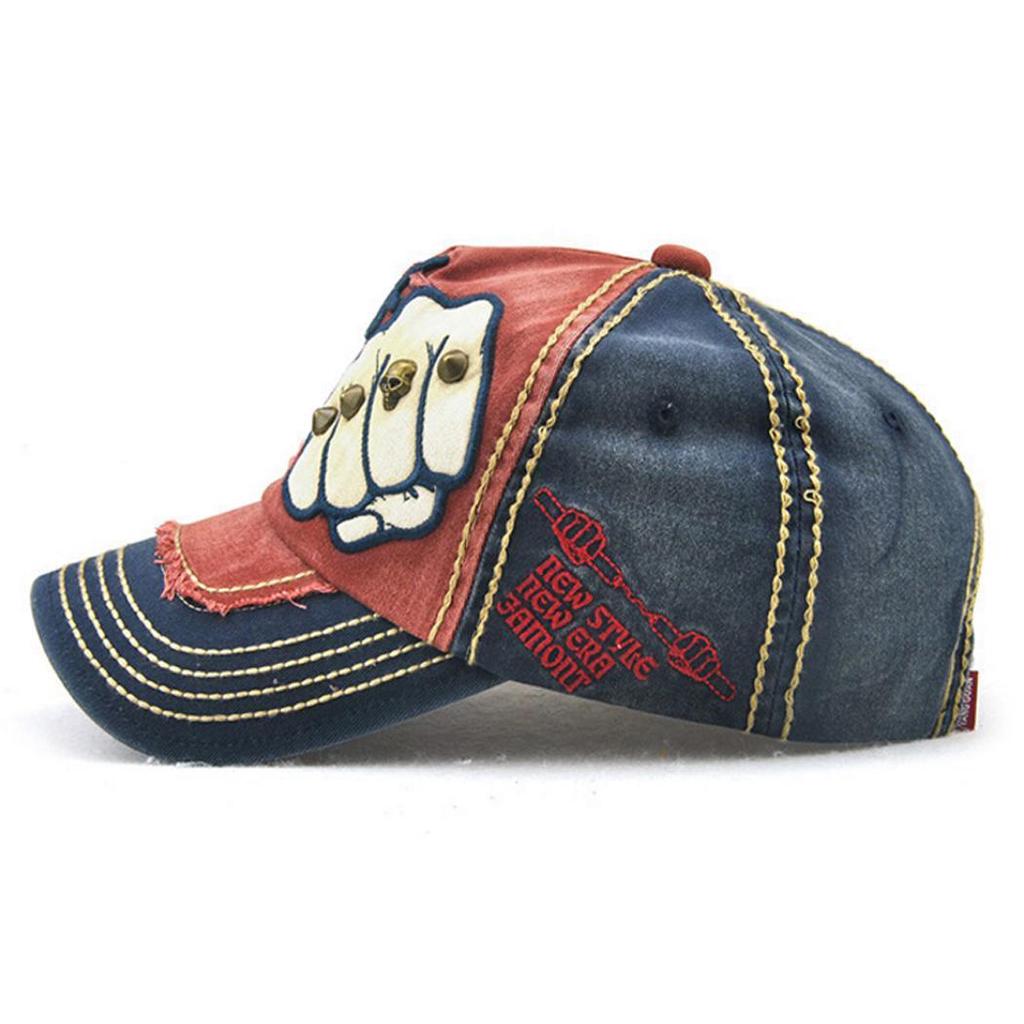 Buy Men Women Patchwork Adjustable Rivet Letters Baseball Cap at ...