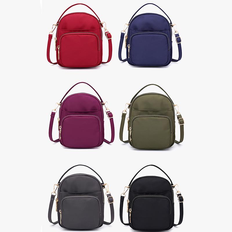 Buy Women Mini Color Handbag Light Shoulder Messenger Bag Solid Nylon ...