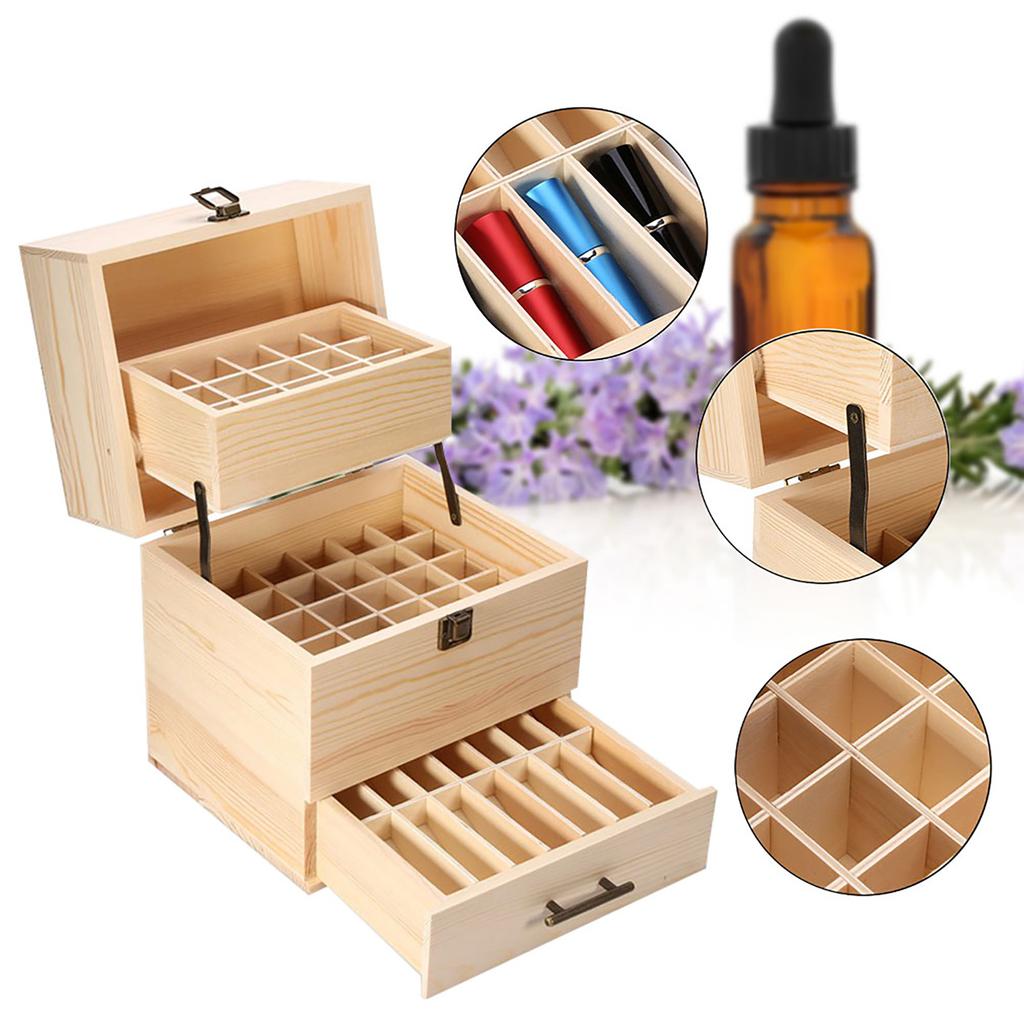 Satın alın Essential Storage Box Wooden Oil Case Organizer Container ...