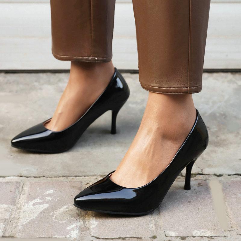 Cheap New Fashion Lacquer Leather Pointed Thin Heels High Heels | Joom