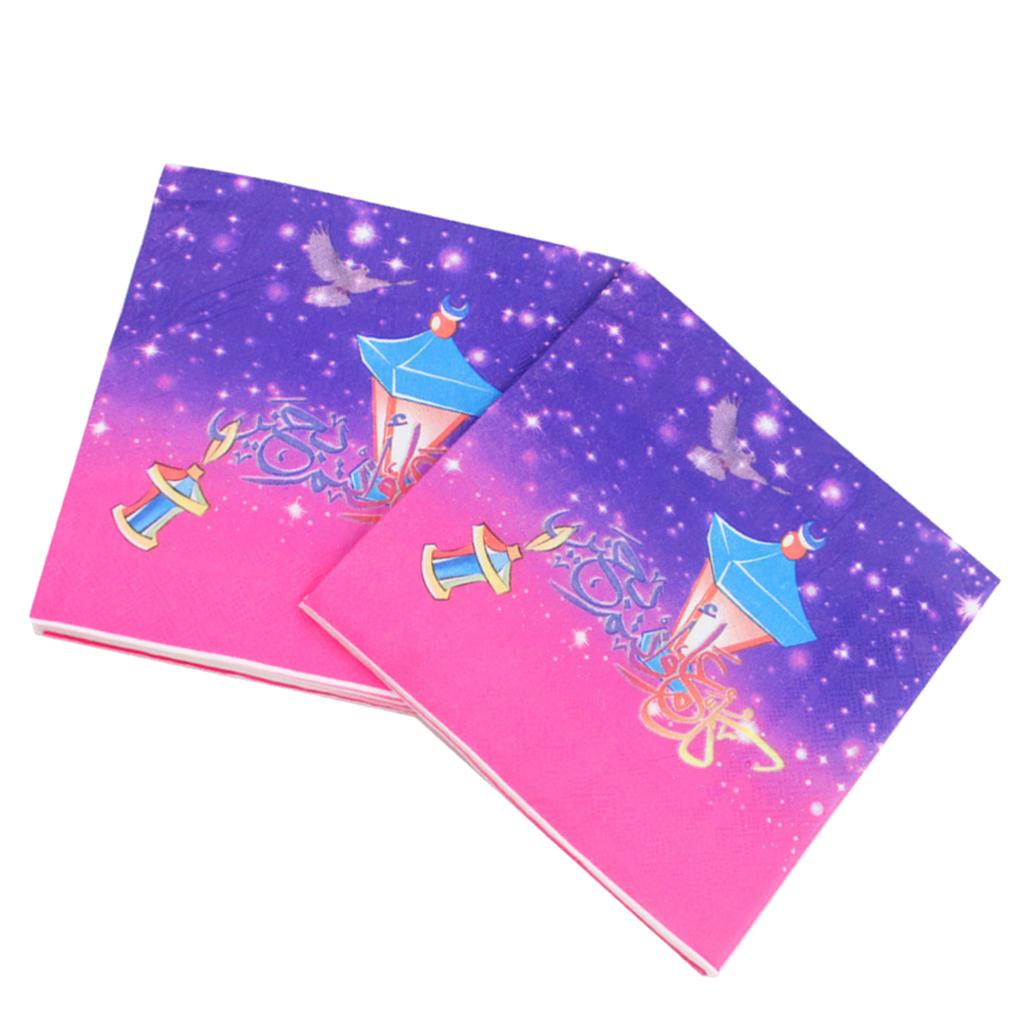 Buy 20 Pieces Disposable Colorful Paper Napkins Party Supplies, 2Ply ...