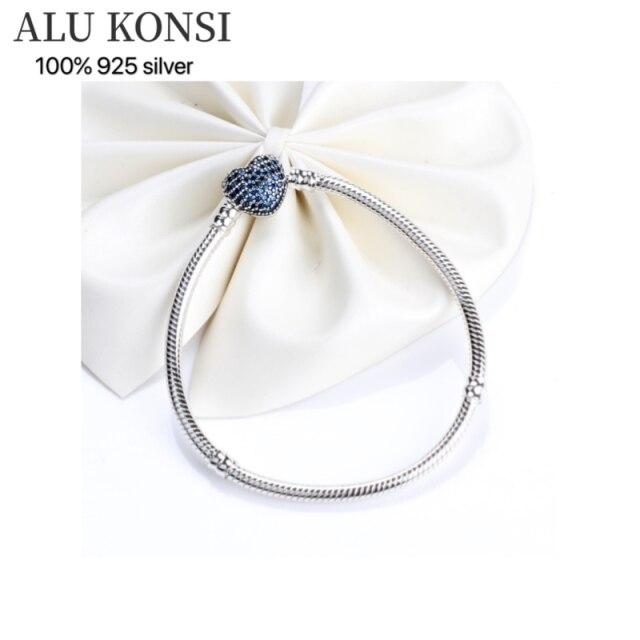 Buy Original Luxury Real 100% 925 Sterling Silver Pan Bracelet for ...