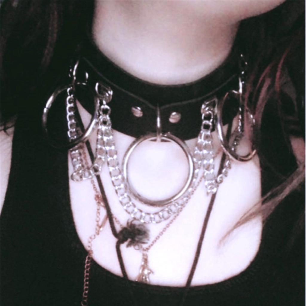Fashion Punk Gothic Vintage Necklace Leather Collar Gothic Heart ...