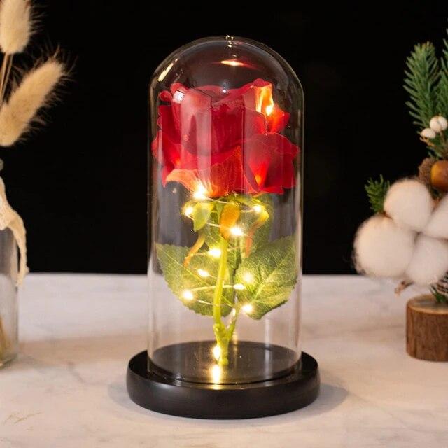 Buy Romantic Eternal Rose Led Night Lamp AAA Battery Powered Bedroom ...