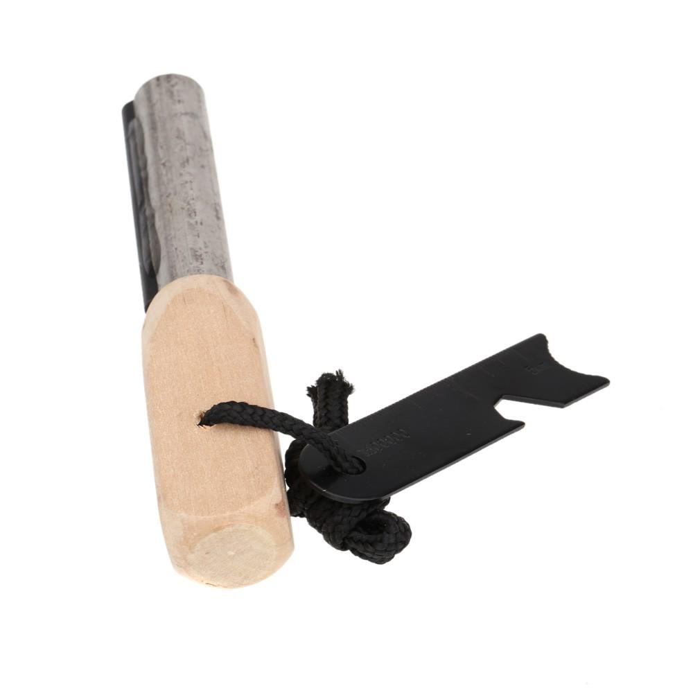 Portable Magnesium Rod Flint Stone Fire Starter with Wooden Handle ...