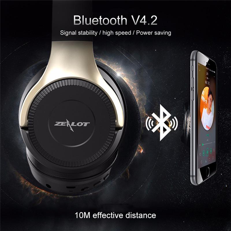 Buy Zealot B26 HiFi Wireless Bluetooth Headset Foldable Touch TF Anti ...