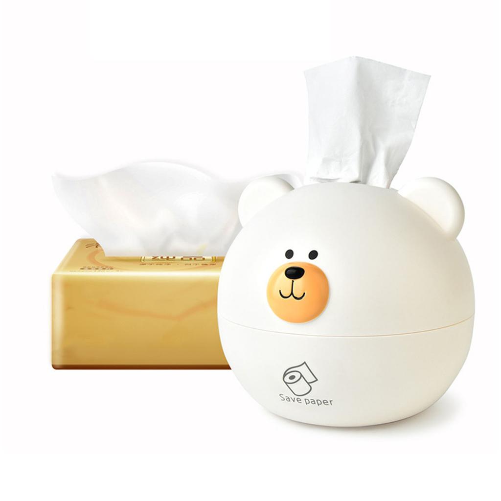 Cute Bear Tissue Box Nordic Toilet Roll Paper Storage Container Towel ...