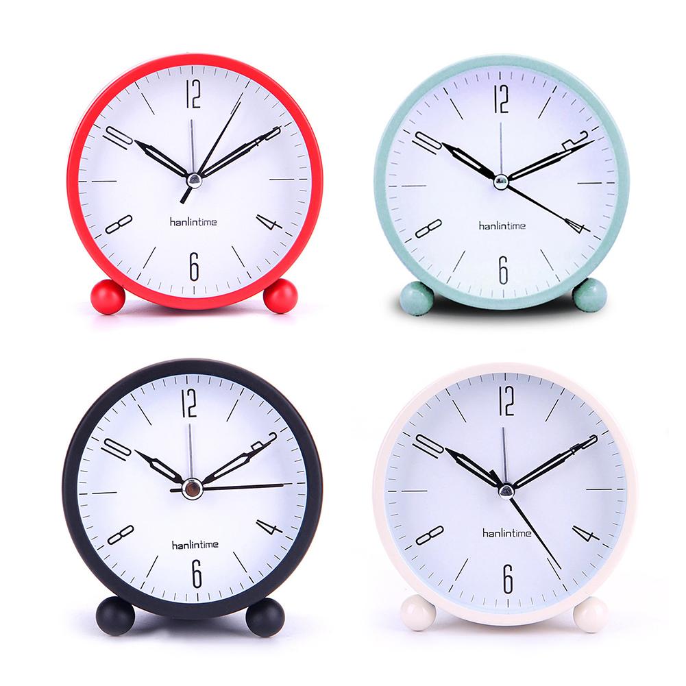 Buy 4 inch Round Desktop Clock Silent Mute Luminous Alarm Clock Fashion ...