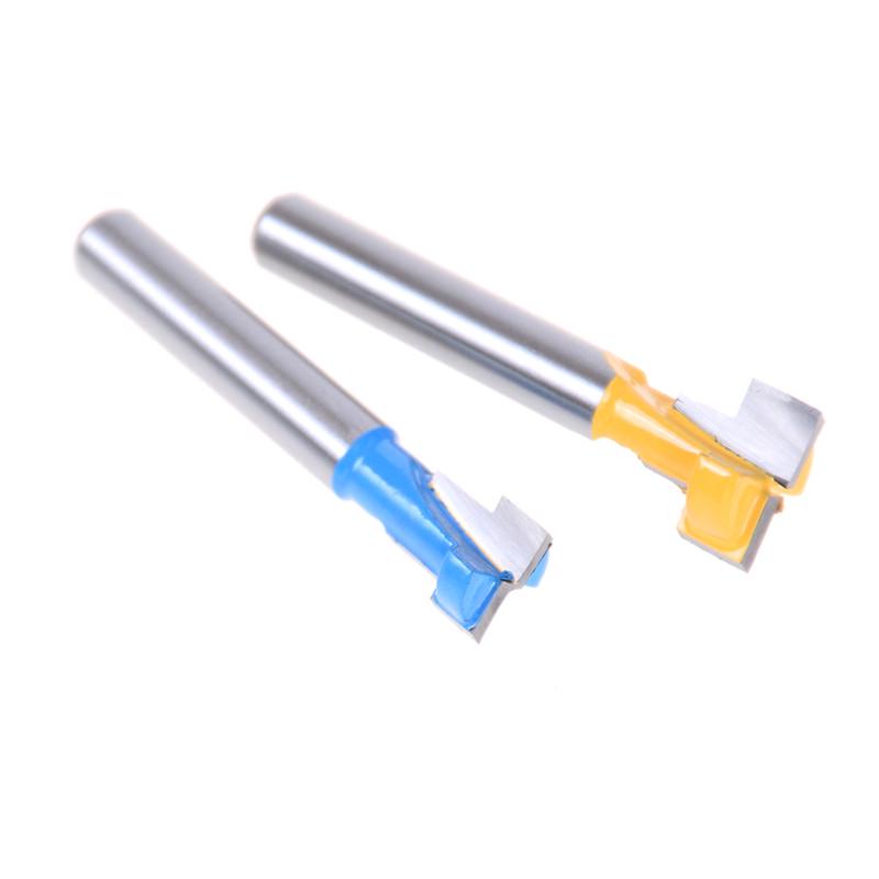 Buy 2Pcs 1/4'' Shank T-Slot Cutter Router Bit Set For 3/8'' & 1/2'' Hex ...