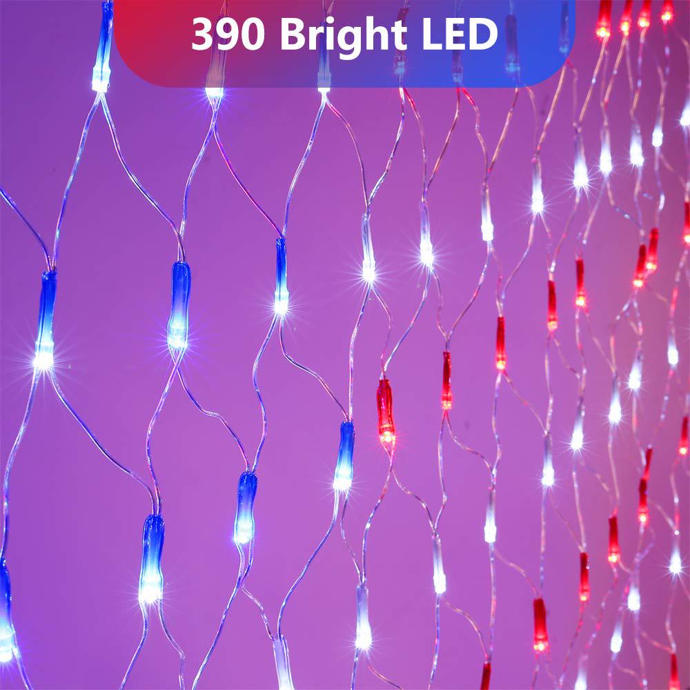 Buy American Flag LED String Lights 390LEDs Large USA Flag Net Light ...