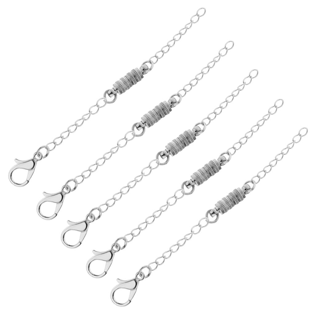 Buy 5 Sets Tube Magnetic Clasp Chain Converter Strong Lobster Closure ...