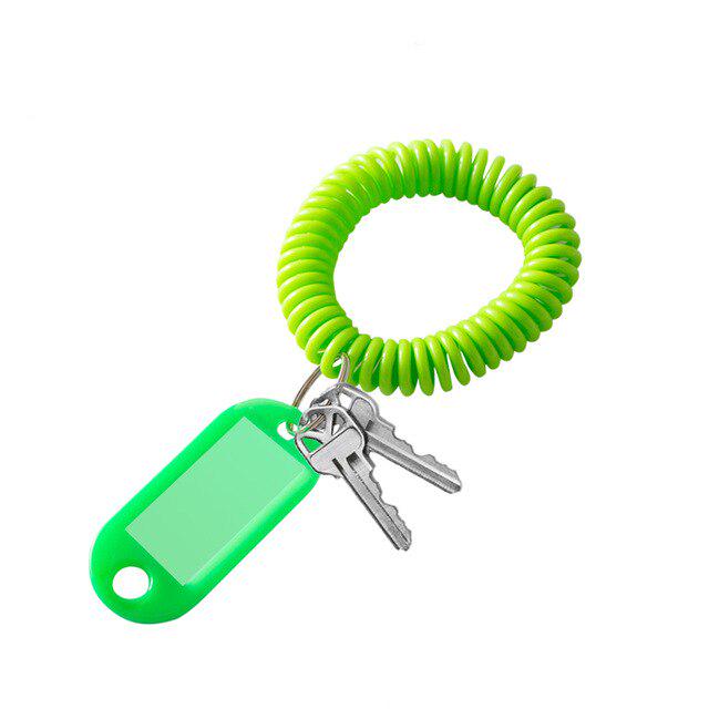 Buy 5PCS Stretchy Coil KeyChain for Gifts Labels Plastic Key Luggage ID ...