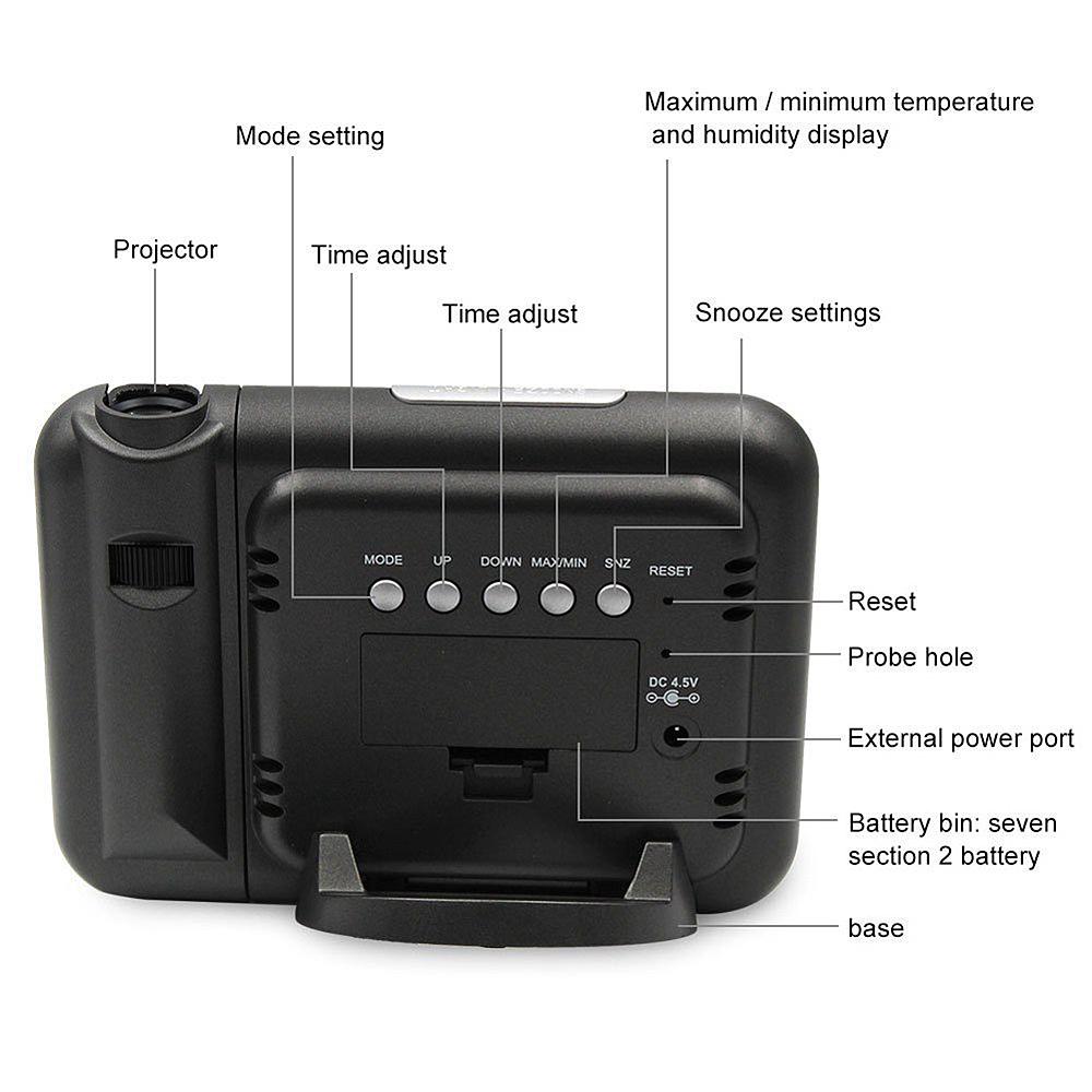 Buy Desk LED Time Projector Calendar Creative Color LCD Digital ...