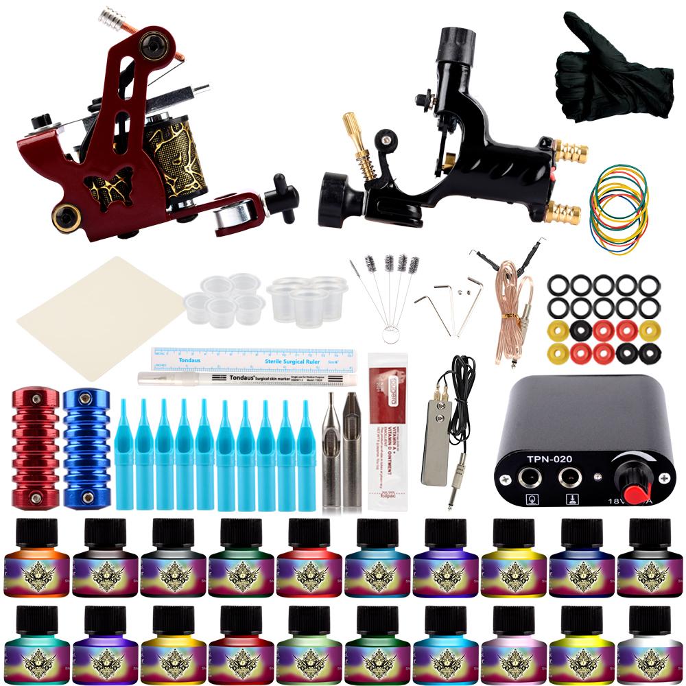 Buy PHOENIXY Complete Tattoo Machine Kit Set 2 Coils Tattoo Mchine Guns ...