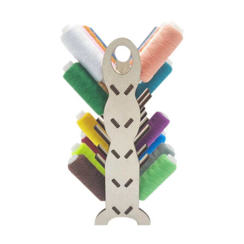 50 Spool Sewing Embroidery Thread Holder Organizer Removable Wood ...