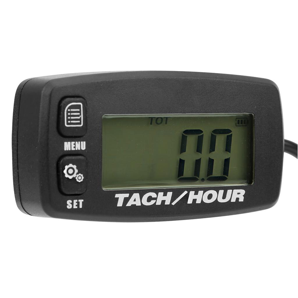 💰Kjøp LCD Backlit Gauge Resettable Inductive Tachometer Hour Meter for ...