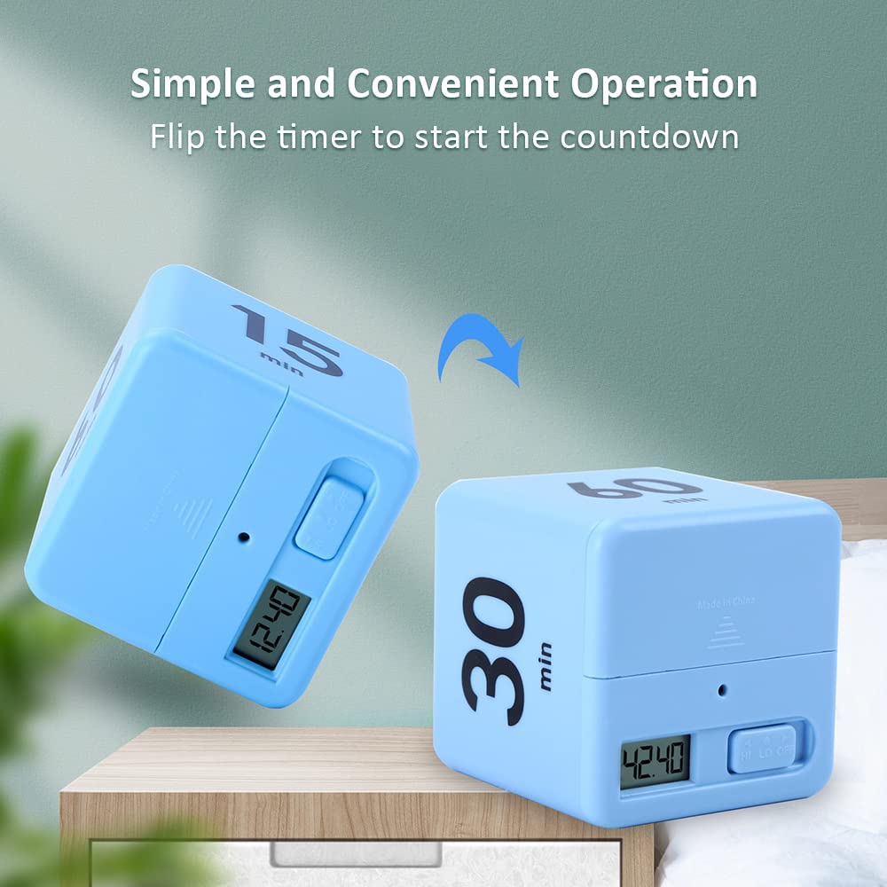 Buy Feilifan Cube Timer,Productivity Timer Kids Time Timer Gravity Sensor Flip Timer for Time ...