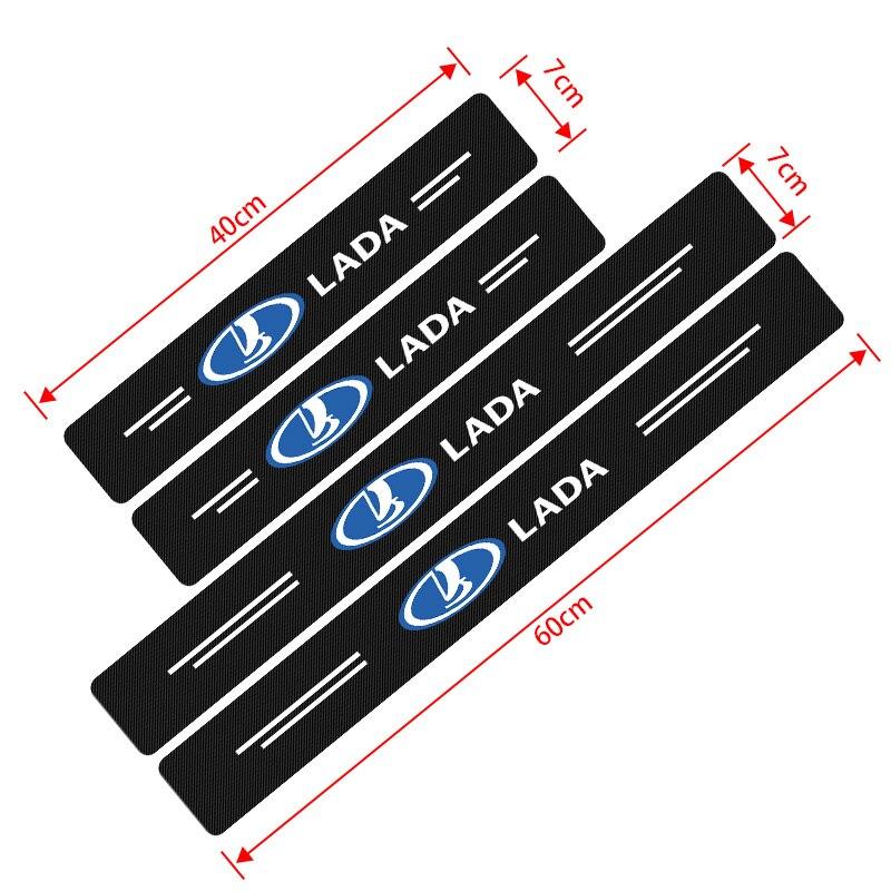 Buy 4 Pcs Car Carbon Fiber Stickers for Lada VESTA Niva Kalina Priora ...