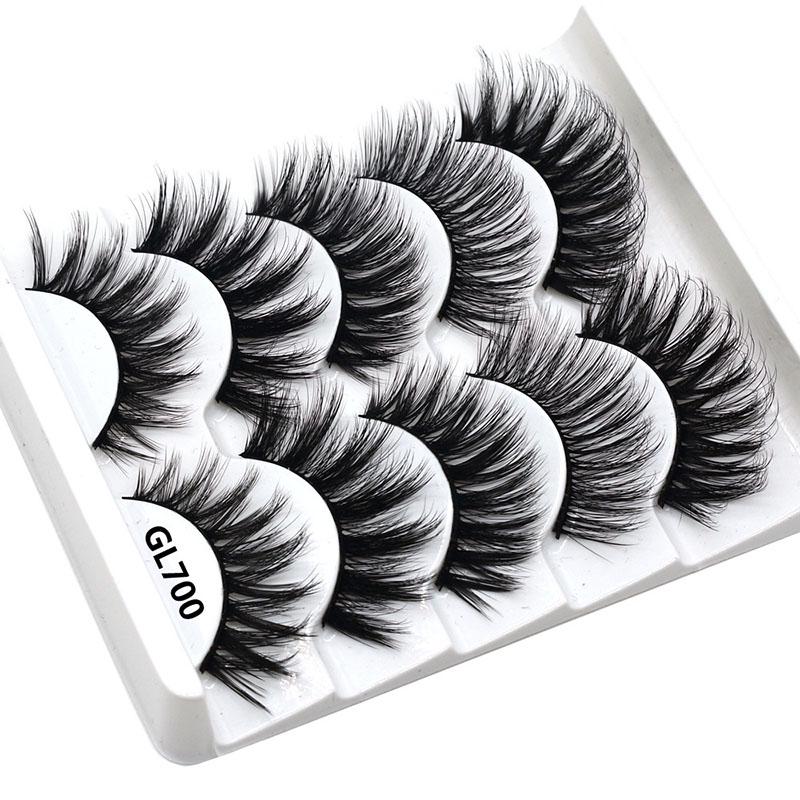 Buy 5 Pairs 3D Layered Long Thick False Fake Eyelashes Handmade Eye ...