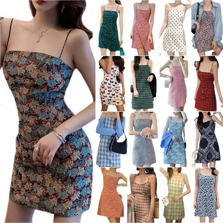Buy Womens Summer Slim Fit Slip Mini Dress Casual Beach Holiday ...