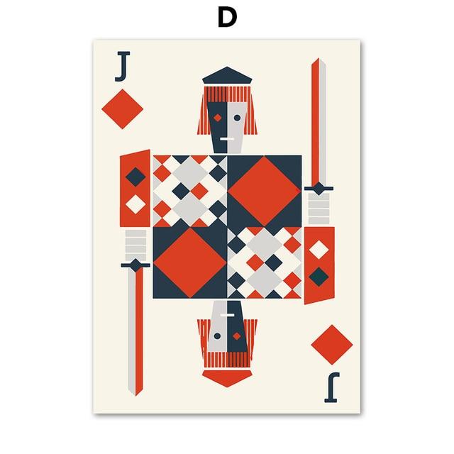 Poker Cards Jack King Queen Of Hearts JQK Wall Art Canvas Painting ...