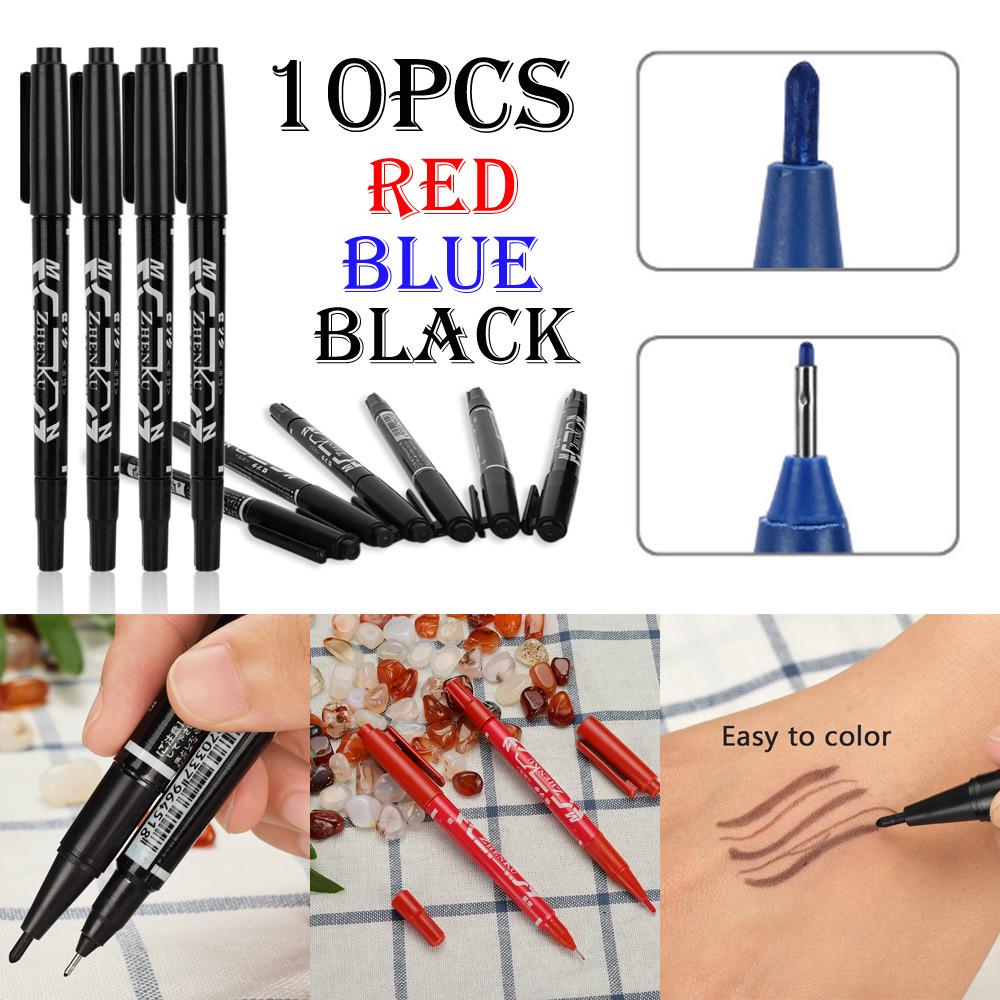 10PCS Double Headed Mark Pen Animation Design Oiliness Office Learning ...
