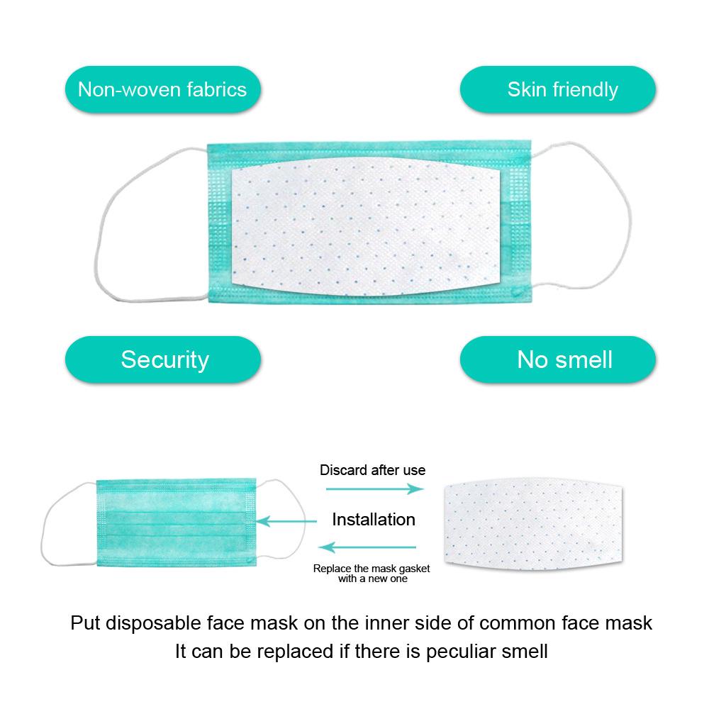 Buy 50pcs Masks 4 Layer Replacement Pad Waterproof Dustproof Disposable ...