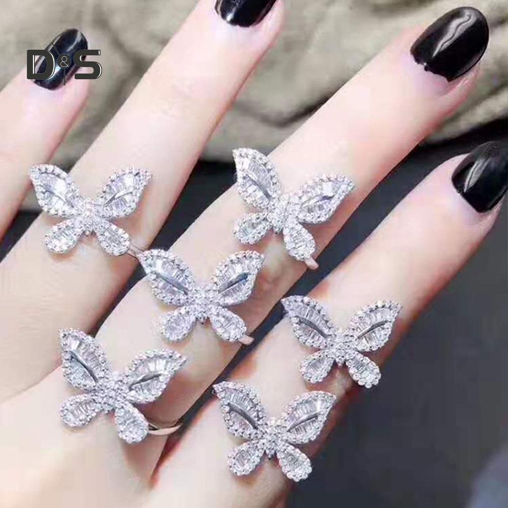 Buy Fancy Trinket Vintage Inlaid Butterfly Finger Ring Party Jewelry at ...