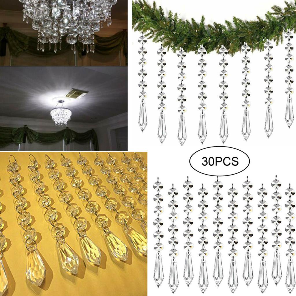 Buy 30pcs Wedding Crystal Ornaments Garland Acrylic Beads Chandelier ...