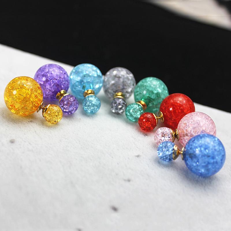 Fashion Brand Jewelry Elegant Double Pure Color Stud For Earrings Women ...