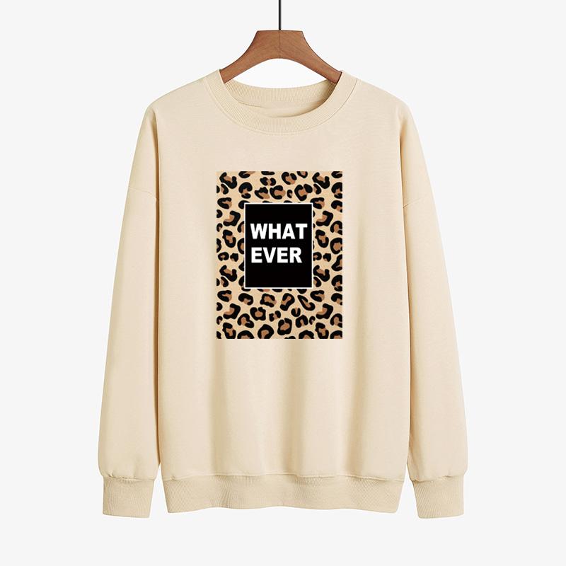 Buy Women Leopard Funny Solgan Whatever Hoodies Fashion Winter Harajuku ...
