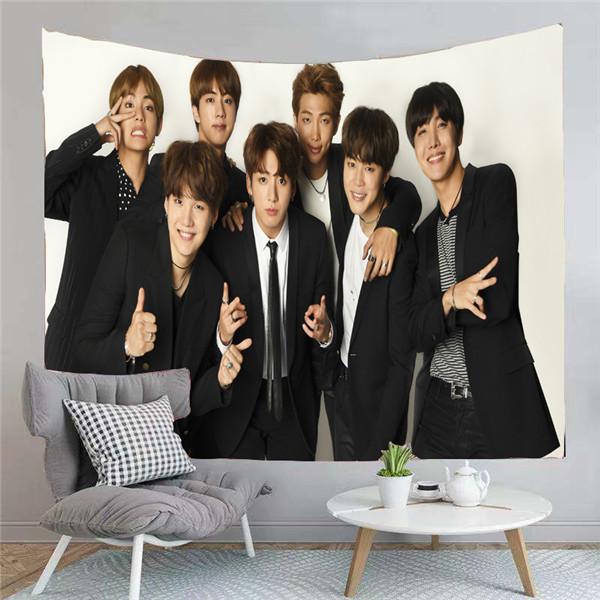 Buy BTS Tapestry Kpop Star Boho Wall Tapestry Hanging Wall Cloth Carpet ...