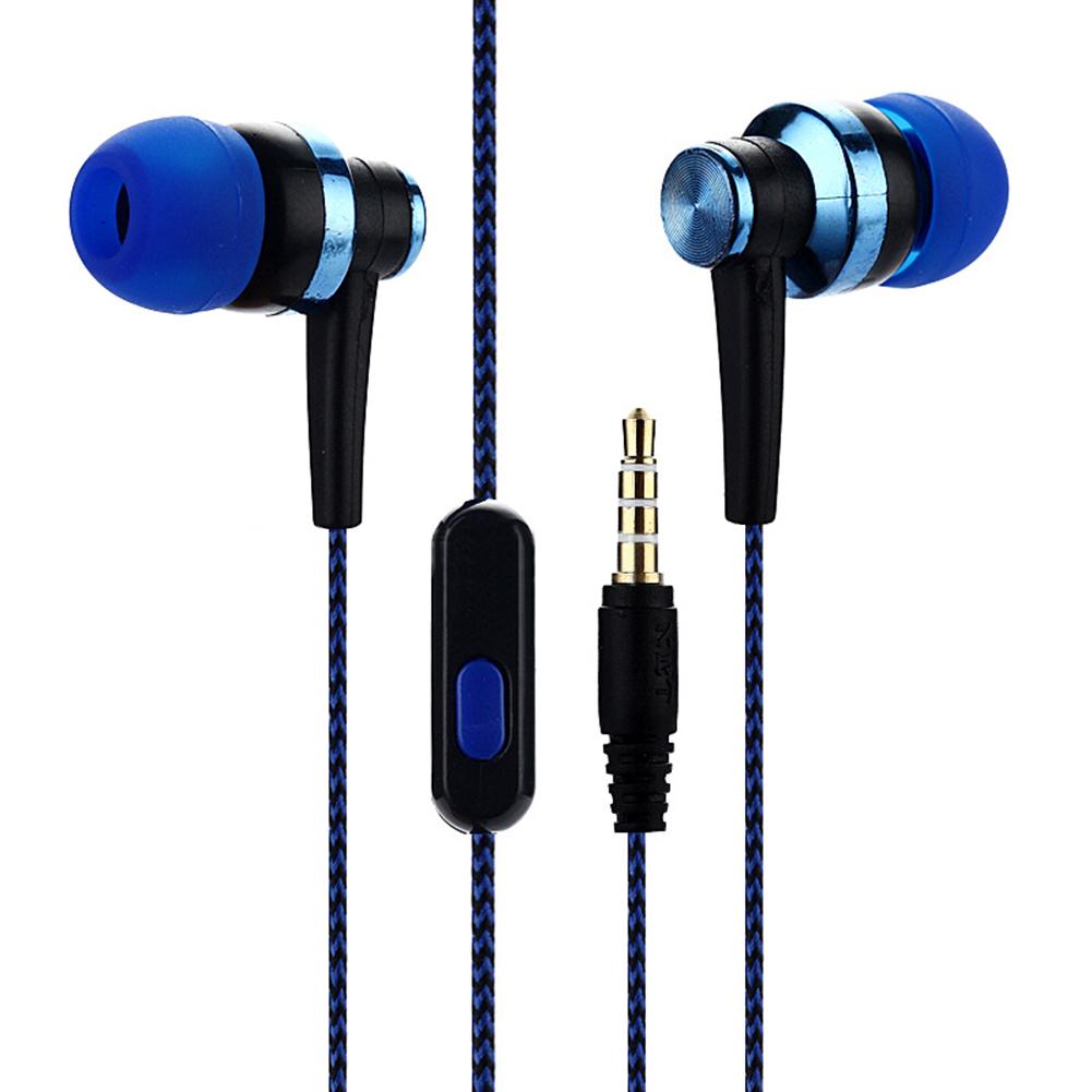 Buy Wired Earphone Universal Braided Wire In-Ear Subwoofer Music Wired ...