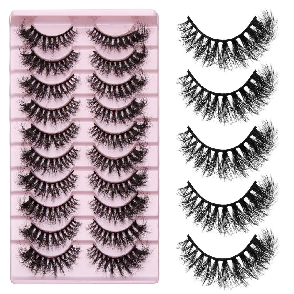 Buy Thick Volume Makeup Lashes Dramatic Faux Mink Lashes Cat Eye Lashes ...