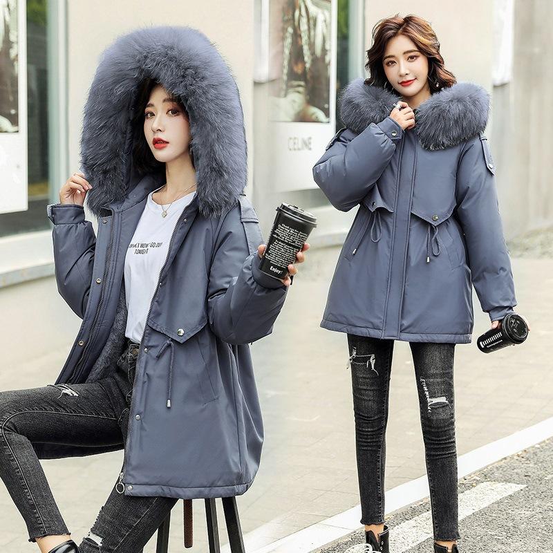 Buy New Style Jacket Women's Winter Cotton Padded Jacket Medium Long ...