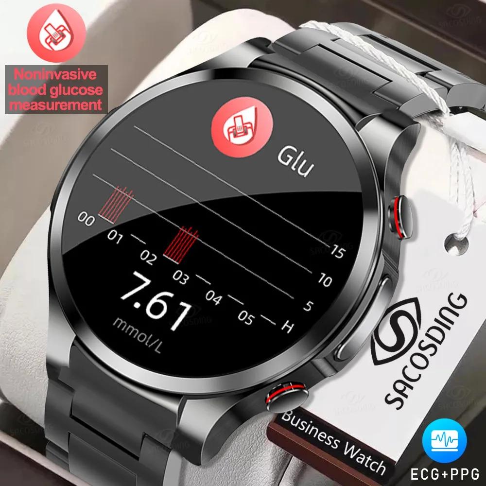 Buy New Blood Glucose Smart Watch Men ECG+PPG Heart Rate Blood Pressure ...