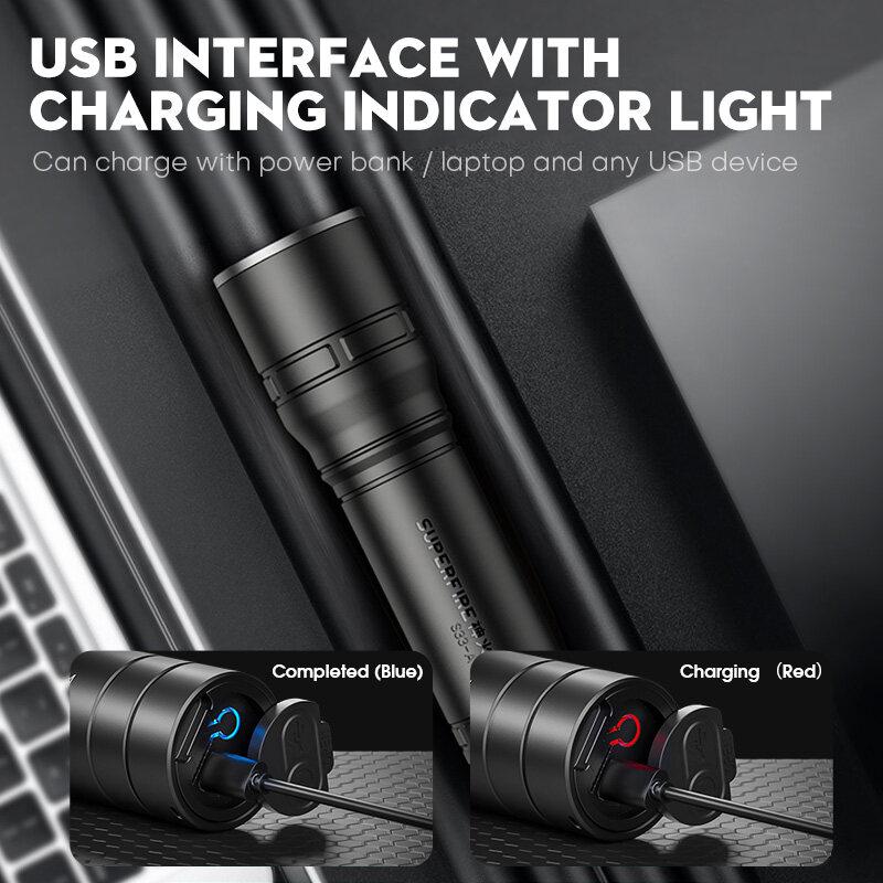 Cheap Super Bright LED Flashlight Built In Battery 4 Lighting Modes ...