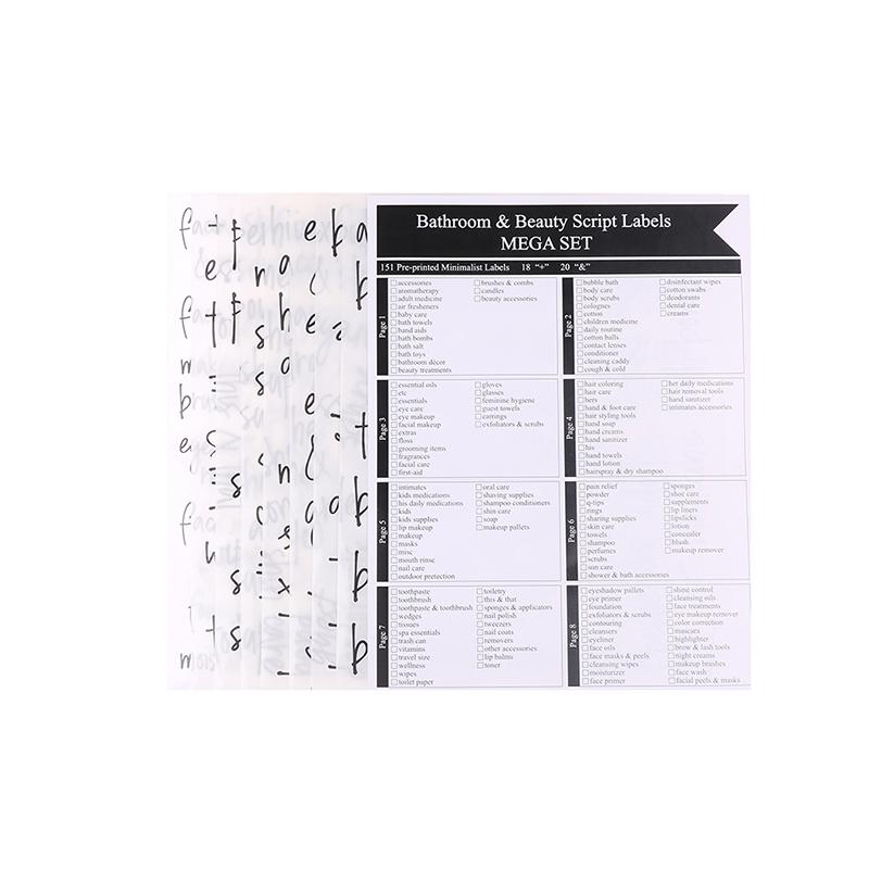 Buy 189Pcs Ins Simple Style Bathroom Bottles Label Stickers Cosmetic ...