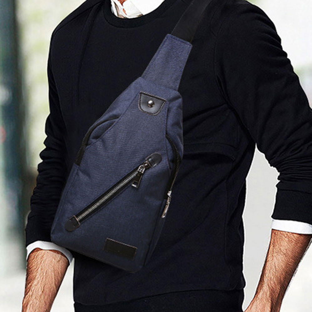Men's Chest Bag Tide Canvas Slung Small Leisure Travel Backpack ...