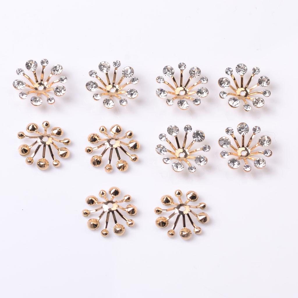 10pcs Crystal rhinestone flower button diamante flatback ornaments ...