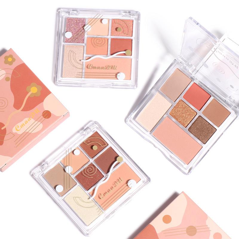 CmaaDu 7 Colors Facial Makeup Combination Plate Blush Highlight Pearly ...