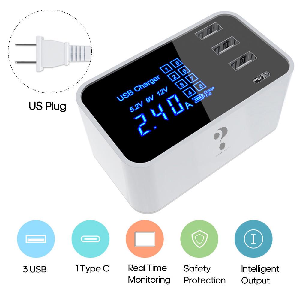 Buy 4 Ports USB Smart Chargers Fast Chargers Intelligent LEDs Digital ...