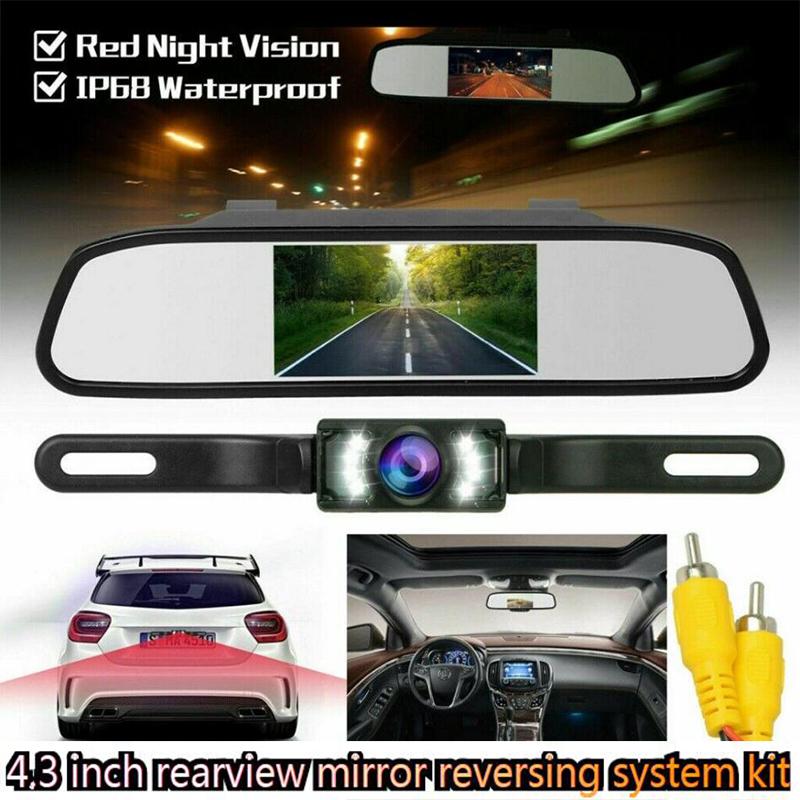 Buy 4.3" Backup Camera Mirror Parking System Kit Car Rear View Reverse ...