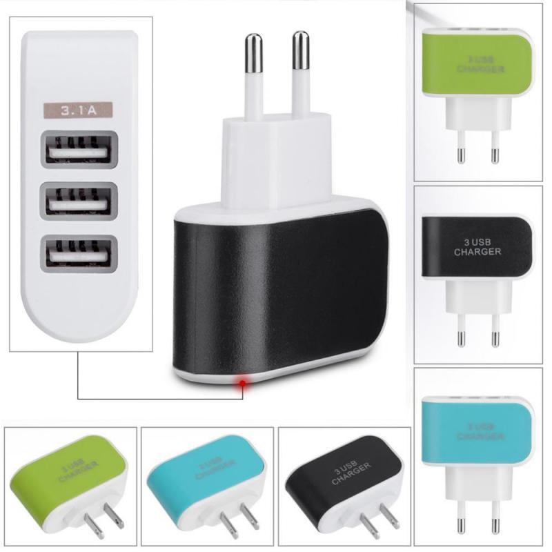 Buy Universal 3.1A Triple USB 3 Port Wall Home Travel AC Charger ...