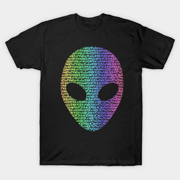 Men Black Print T-shirt Super Large TShirt coloured alien typograph No ...
