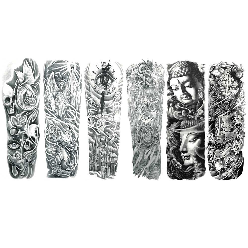 Buy Men's Waterproof Full Arm Tattoo Sticker Creative Full Arm Tattoo ...