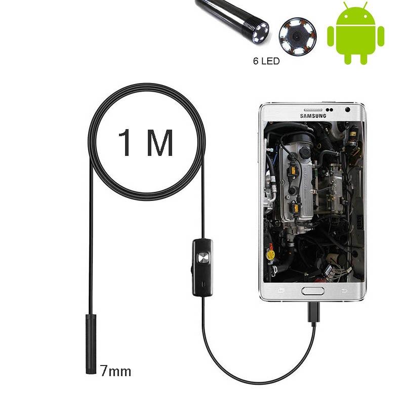 Buy 1 M Micro USB Endoscope Camera 7mm Flexible Cable PC Android Phone ...