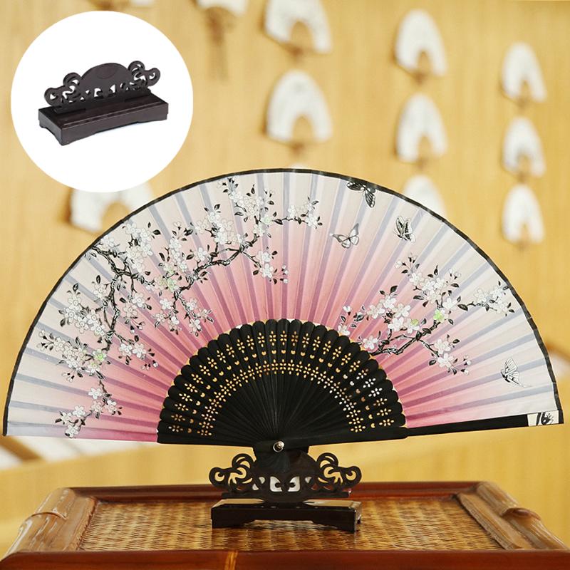 Buy Retro Removable Folding Hand Fan Base Chinese Style Home Office ...
